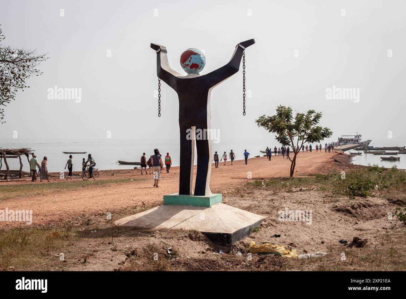 Monument on Kunta Kinteh Island representing freedom and commemorating ...