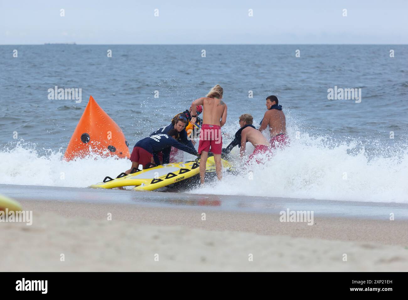 Sea Bright, New Jersey - August 3, 2017: Lifeguards from Sea Bright and ...