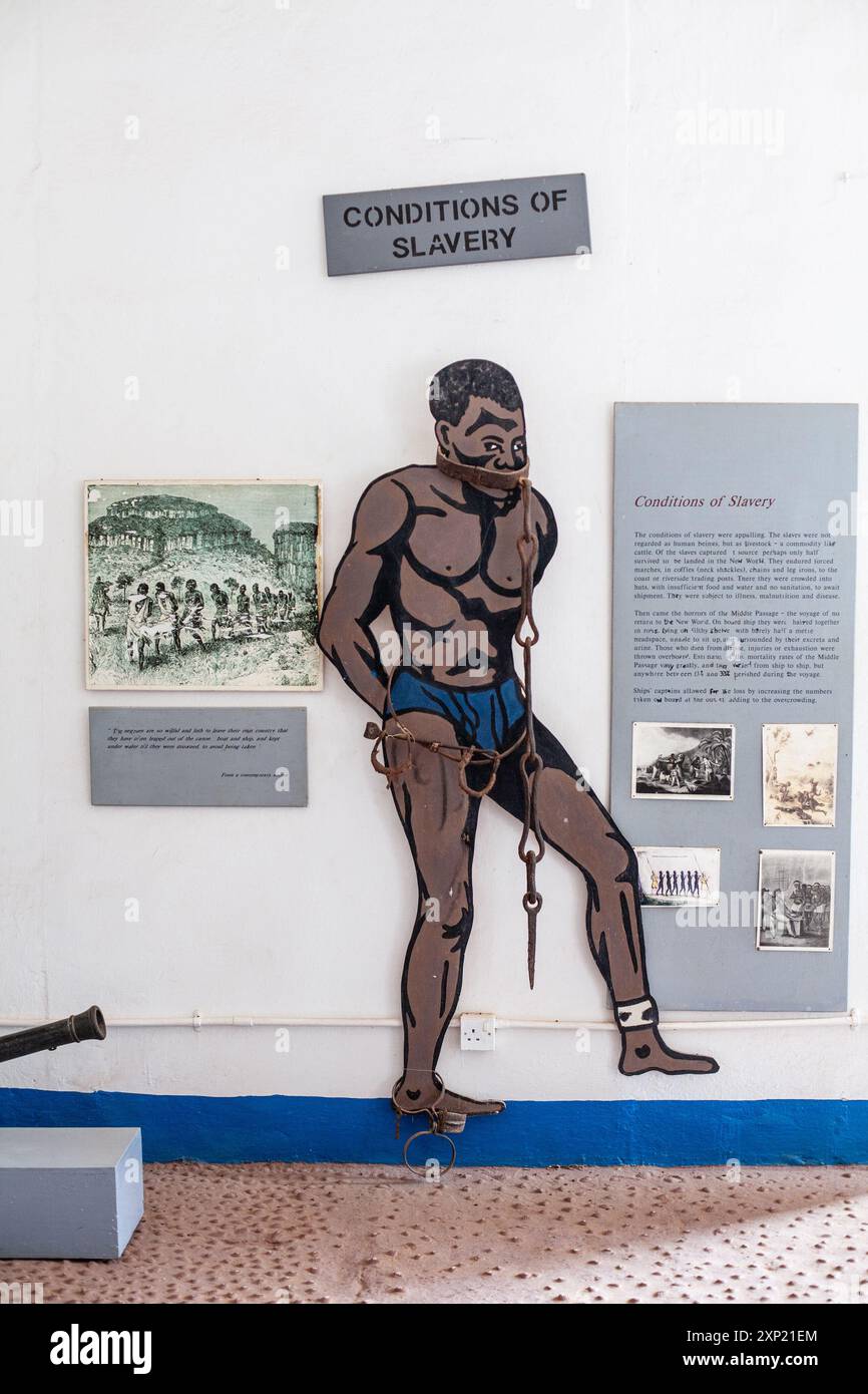 Exhibit depicting the harsh conditions of slavery at Kunta Kinteh ...