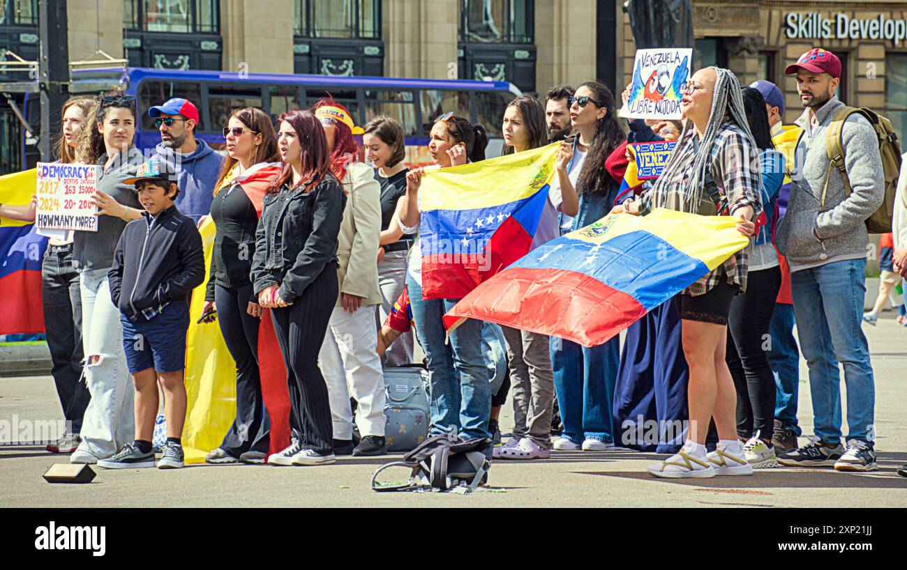 Glasgow, Scotland, UK. 3rd August, 2024. UK Weather: Venezuela protest ...