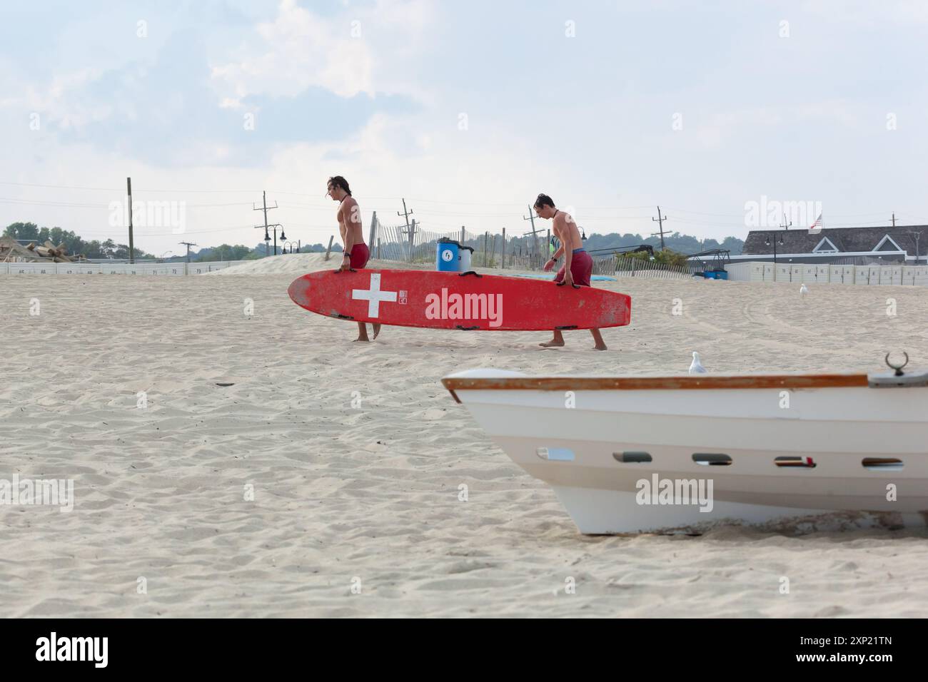 Sea Bright, New Jersey - August 3, 2017: Lifeguards from Sea Bright and ...