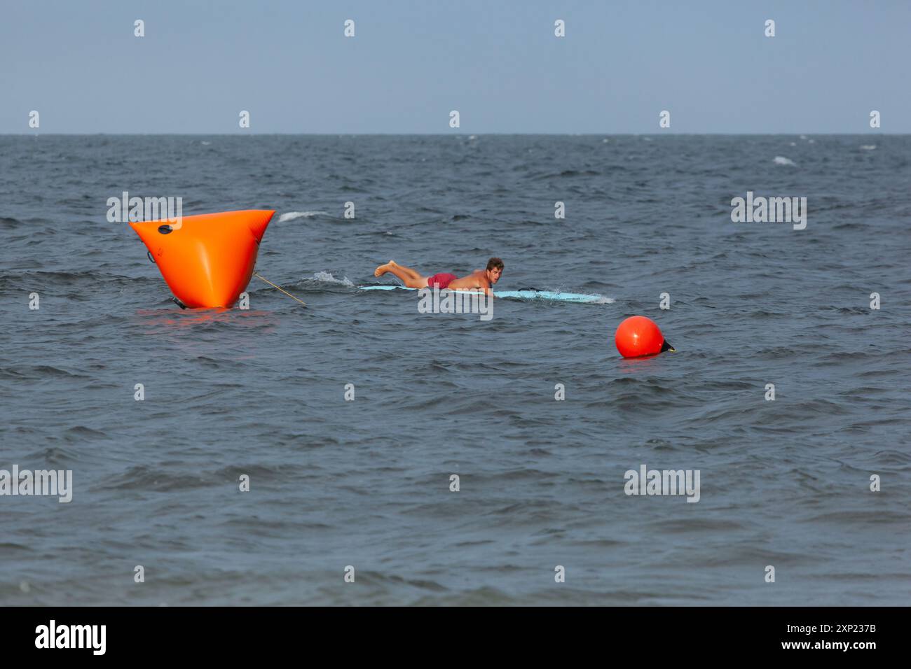 Sea Bright, New Jersey - August 3, 2017: Lifeguards from Sea Bright and ...