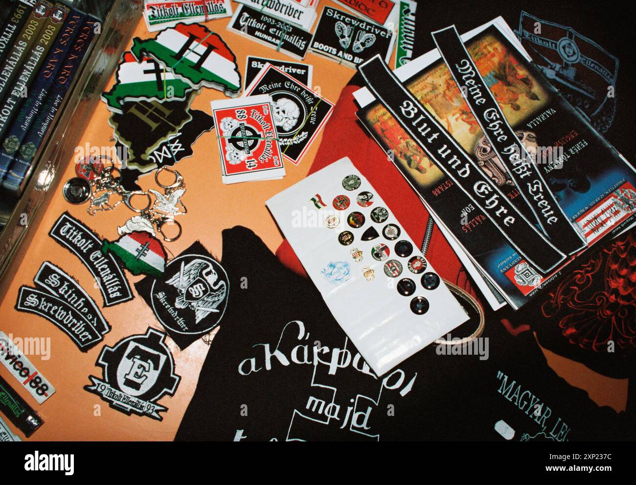 Various symbols and paraphernalia commonly linked to right-wing ...