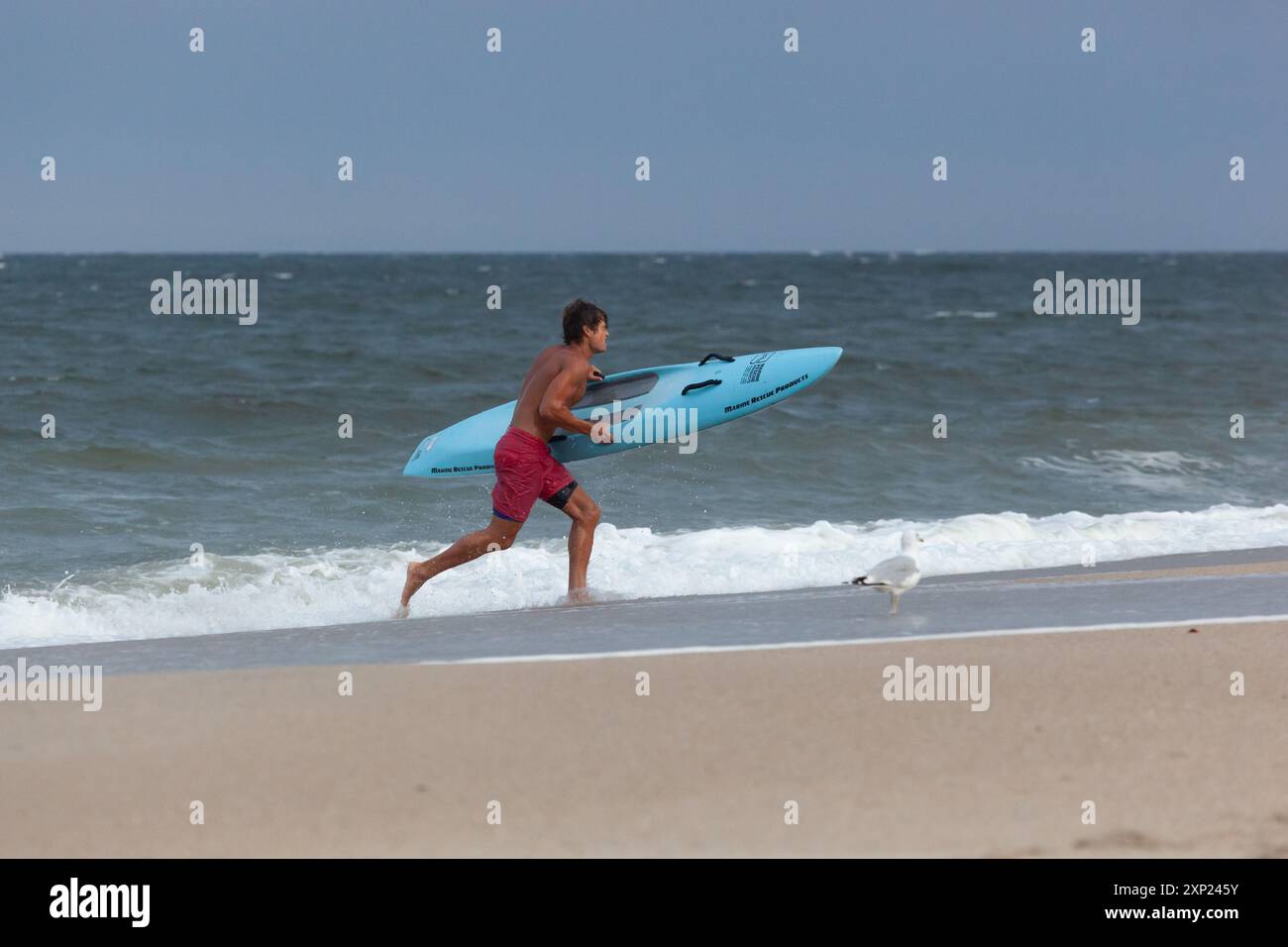 Sea Bright, New Jersey - August 3, 2017: Lifeguards from Sea Bright and ...