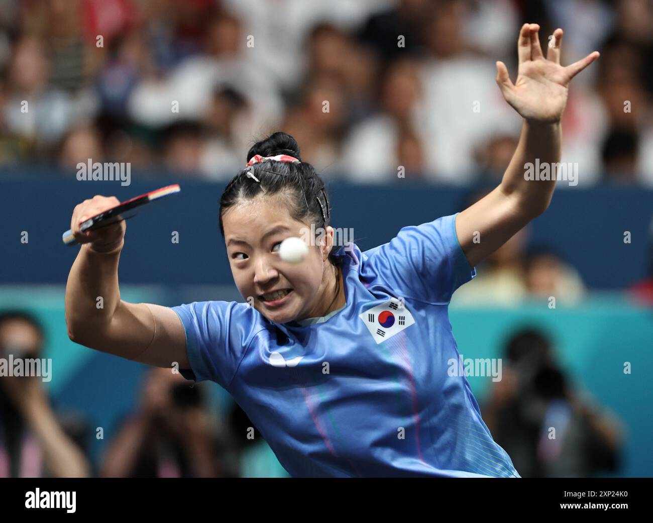 Paris, France. 3rd Aug, 2024. Shin Yubin of South Korea competes during ...