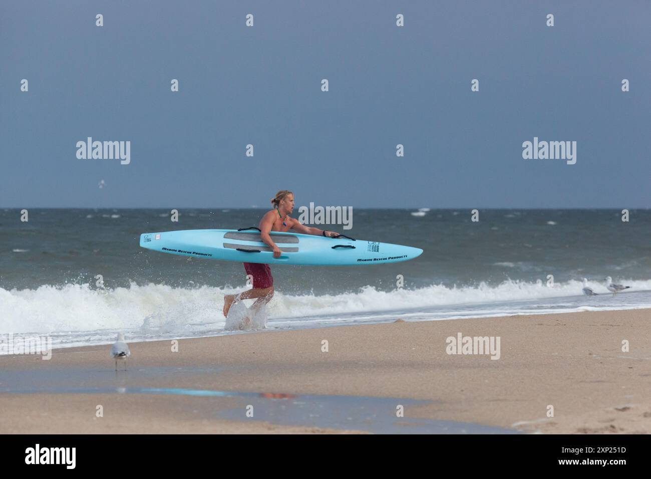 Sea Bright, New Jersey - August 3, 2017: Lifeguards from Sea Bright and ...