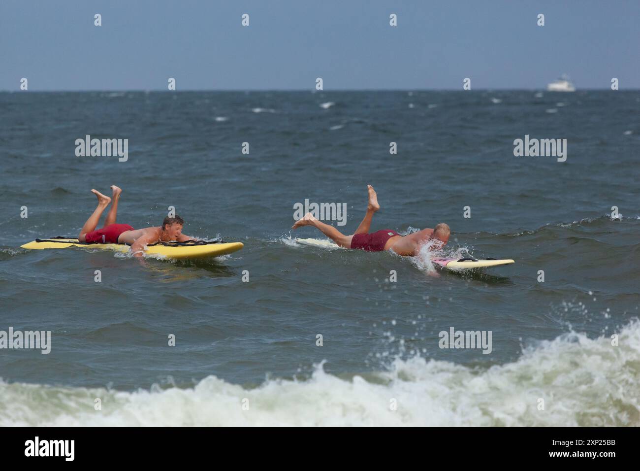 Sea Bright, New Jersey - August 3, 2017: Lifeguards from Sea Bright and ...