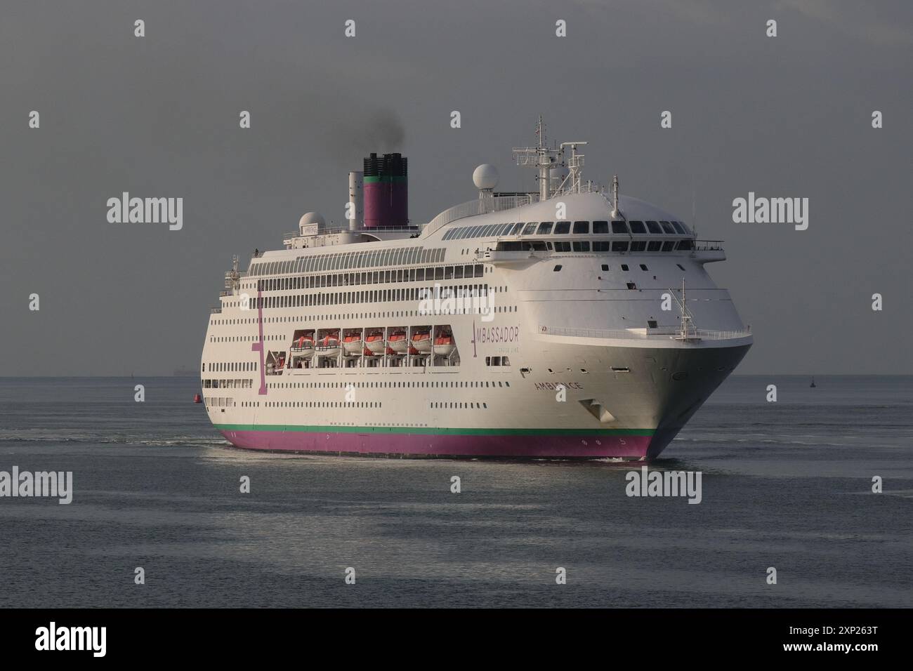The Ambassador Cruise Line passenger ship MS AMBIENCE arriving at the ...
