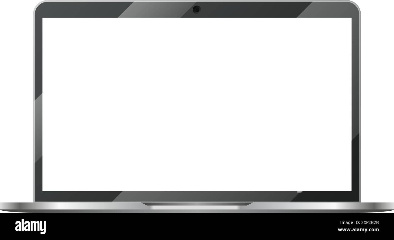 Laptop with blank white screen. Computer display template Stock Vector ...