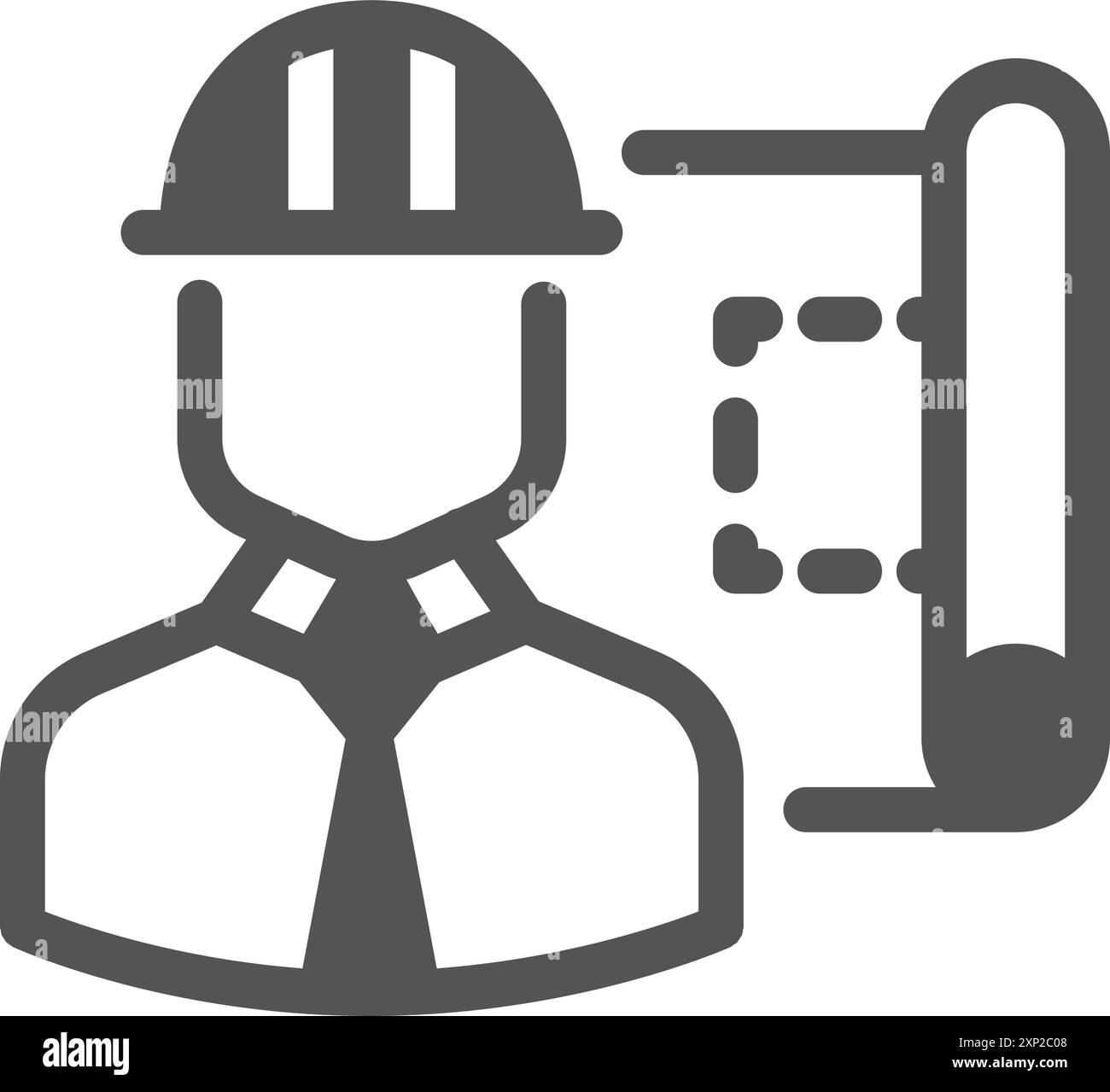 Engineer with blueprint. Technical drawing draft professional worker ...