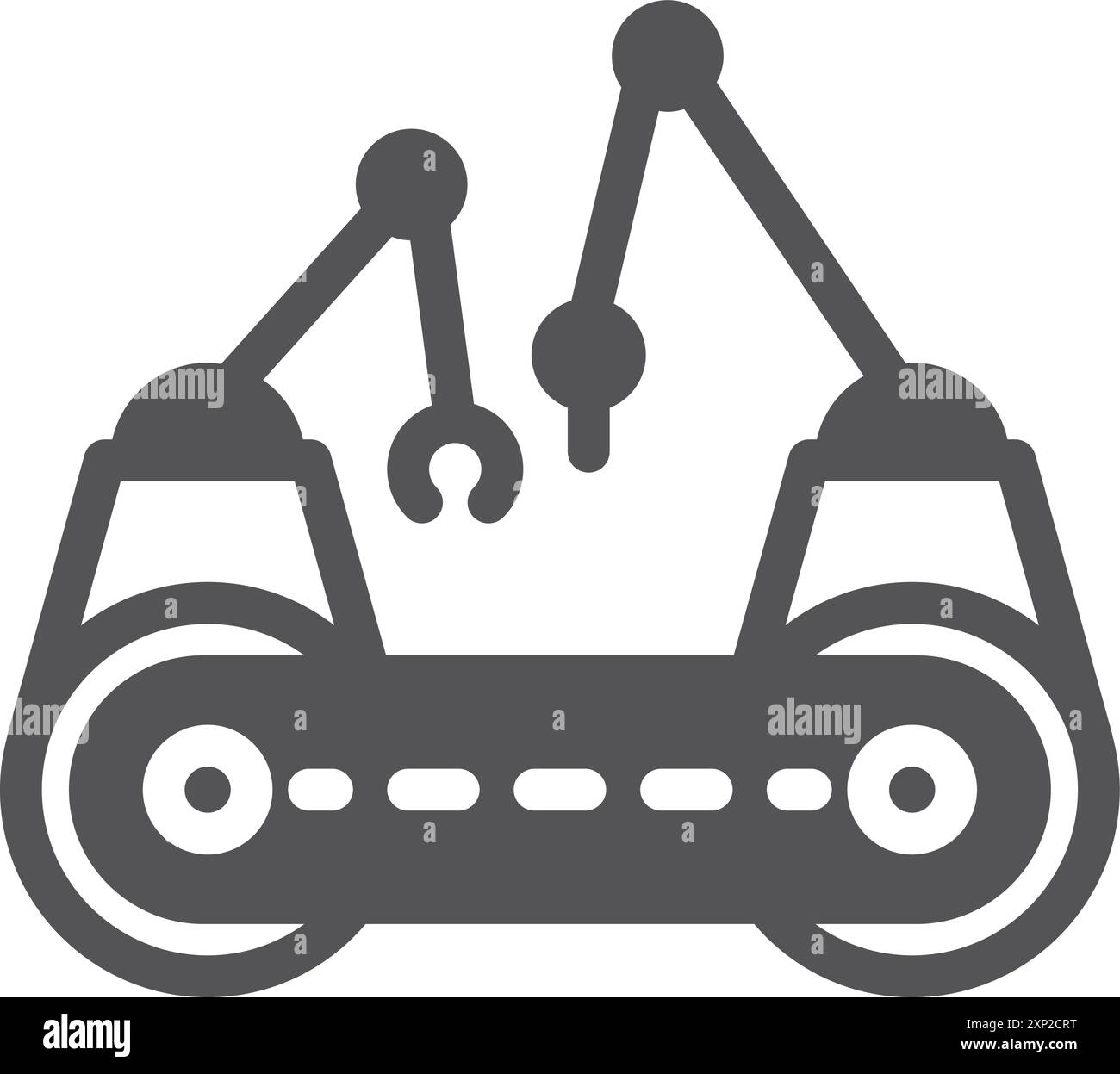 Automatic factory machinery. Mechanical industry assembly black icon ...