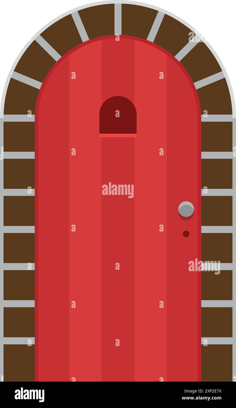 Red entrance door in Stock Vector Images - Alamy