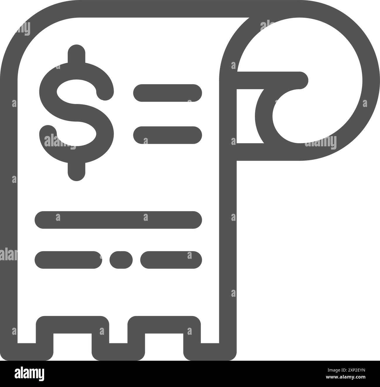 Paper receipt roll line icon. Payment bill symbol Stock Vector Image ...