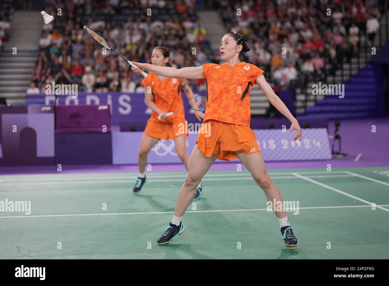 Japan's Nami Matsuyama, rear, and Chiharu Shida play against Malaysia's Pearly Tan and ...