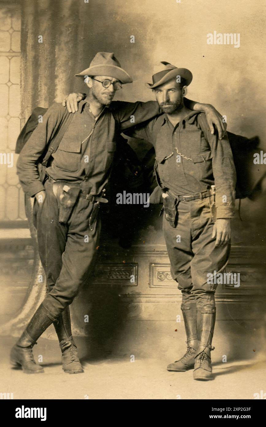Bob Duff (left) and Mutt Carpenter pose for a studio portrait in the ...