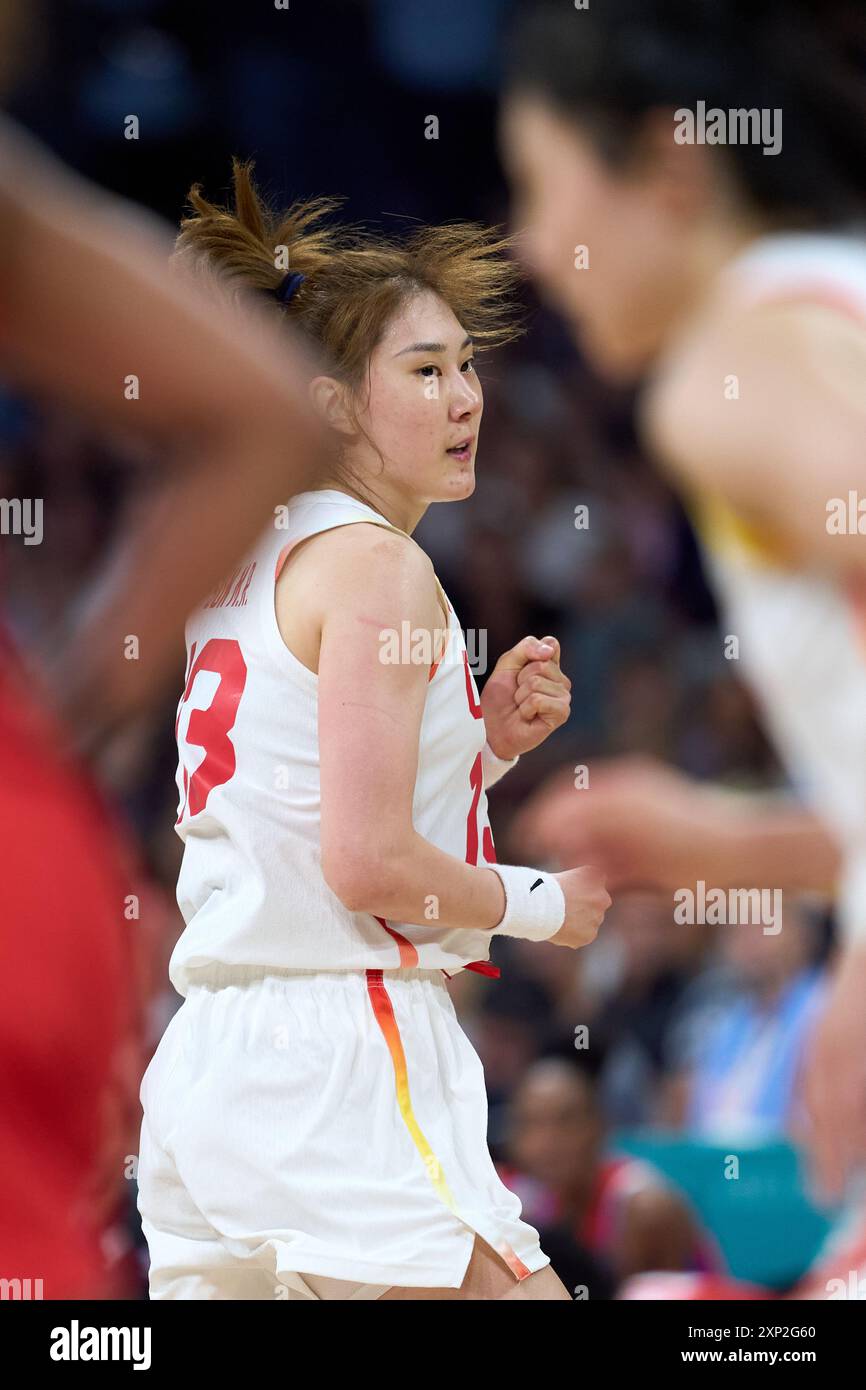 Lille, France. 3rd Aug, 2024. Sun Mengran of team China celebrates ...