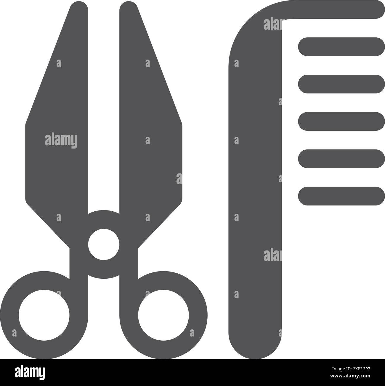 Barbershop logo. Hairdresser tools icon. Scissors and brush Stock ...