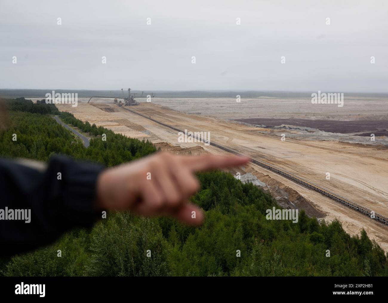 Wolf expert shows a mining area also used by wolves as habitat. Lusatia ...
