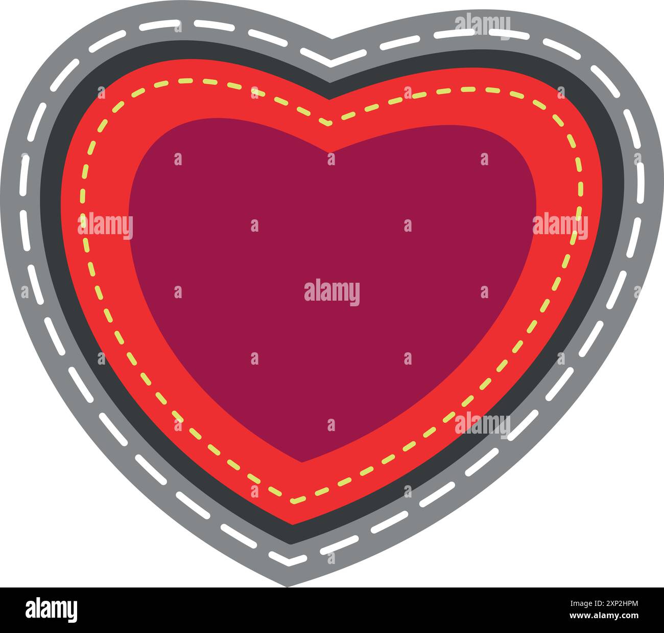 Heart patch. Textile love sticker. Romantic sign Stock Vector Image ...