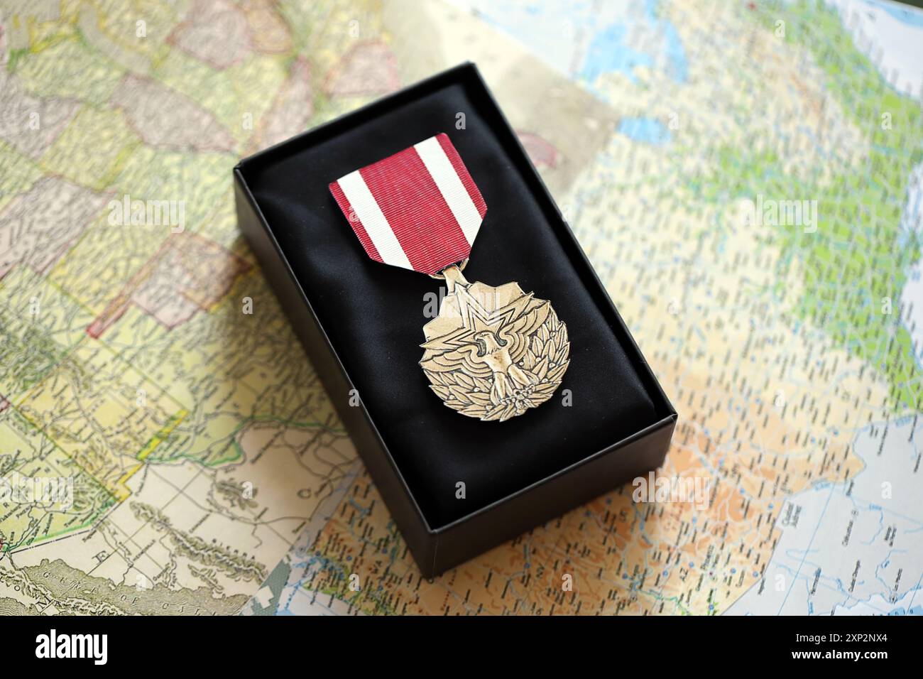 KYIV, UKRAINE - JULY 10, 2024 US Defense Meritorious Service medal ...