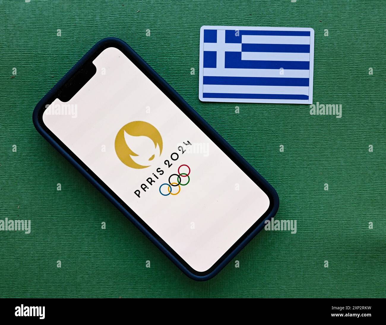 July 23, 2024, Paris, France. The logo of the 2024 Summer Olympics on ...