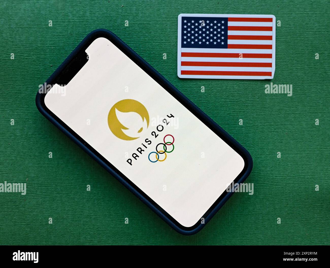 July 23, 2024, Paris, France. The logo of the 2024 Summer Olympics on ...