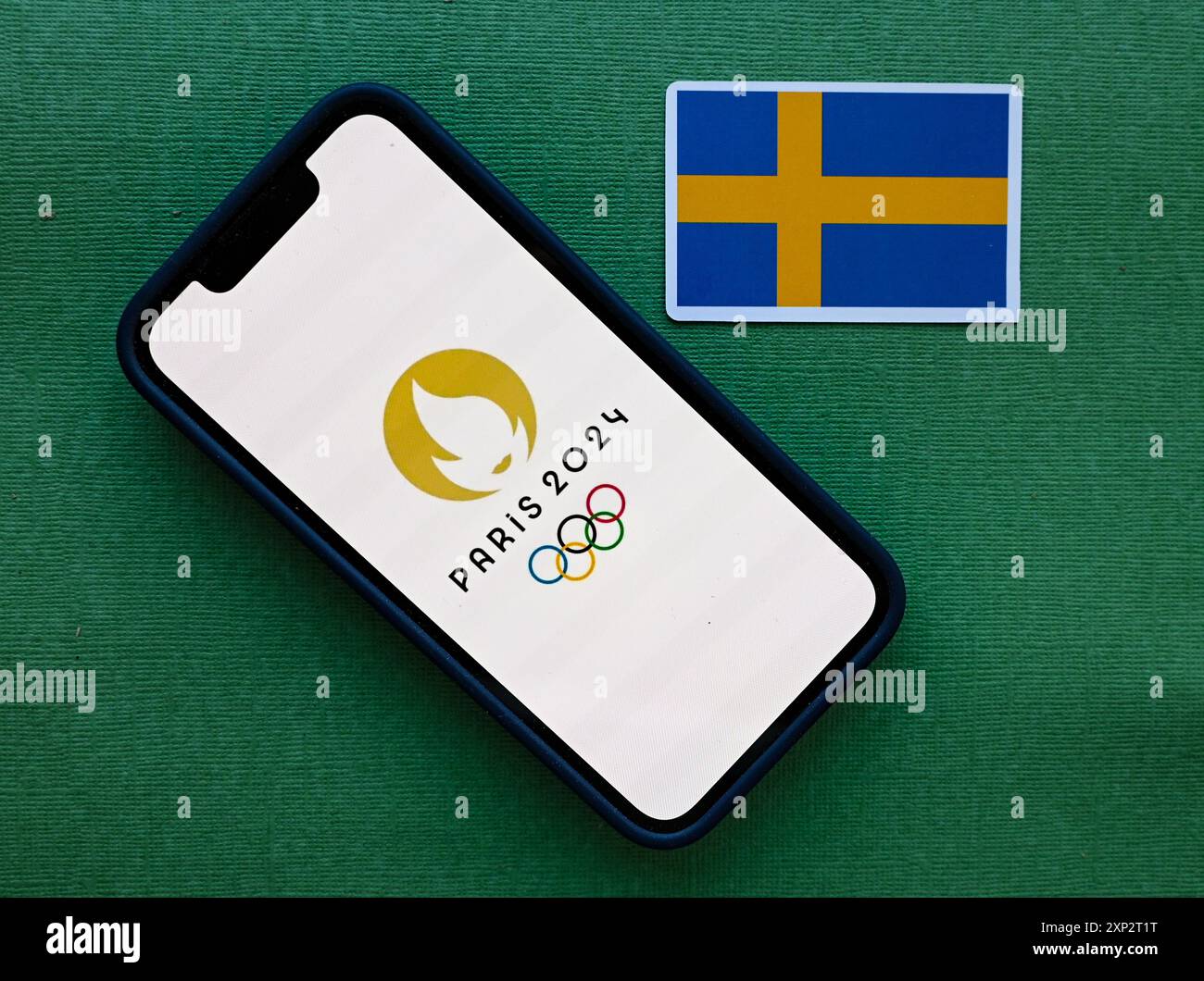 July 23, 2024, Paris, France. The logo of the 2024 Summer Olympics on ...