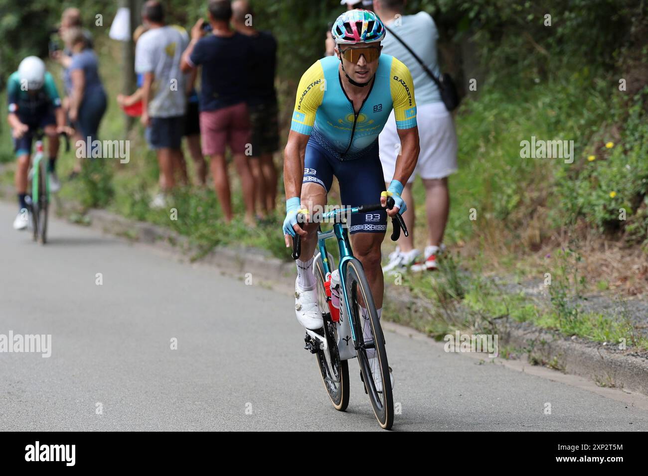 Alexey Lutsenko, of Kazakhstan, pedals during the men's road cycling ...