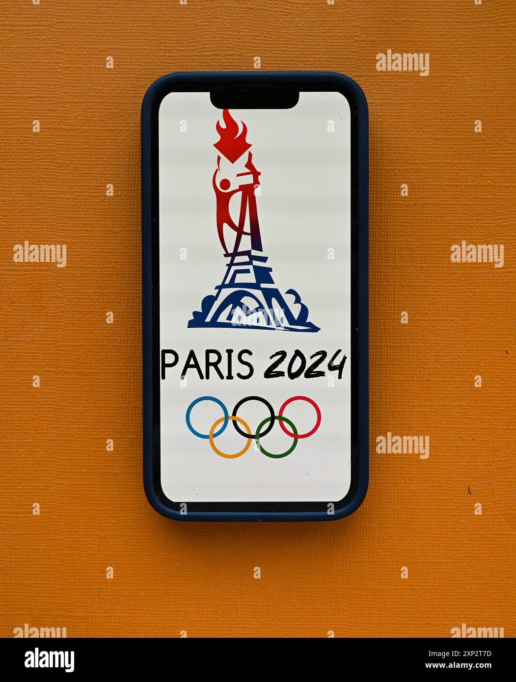 July 23, 2024, Paris, France. The logo of the 2024 Summer Olympics on ...
