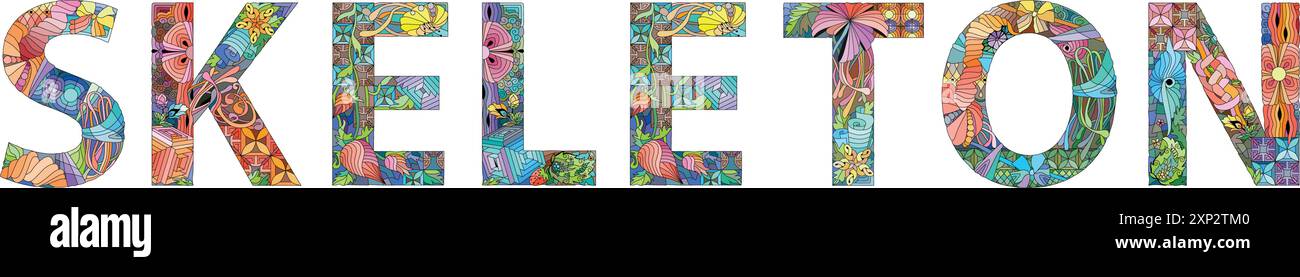 Word SKELETON. Vector decorative zentangle object for any purpose Stock ...