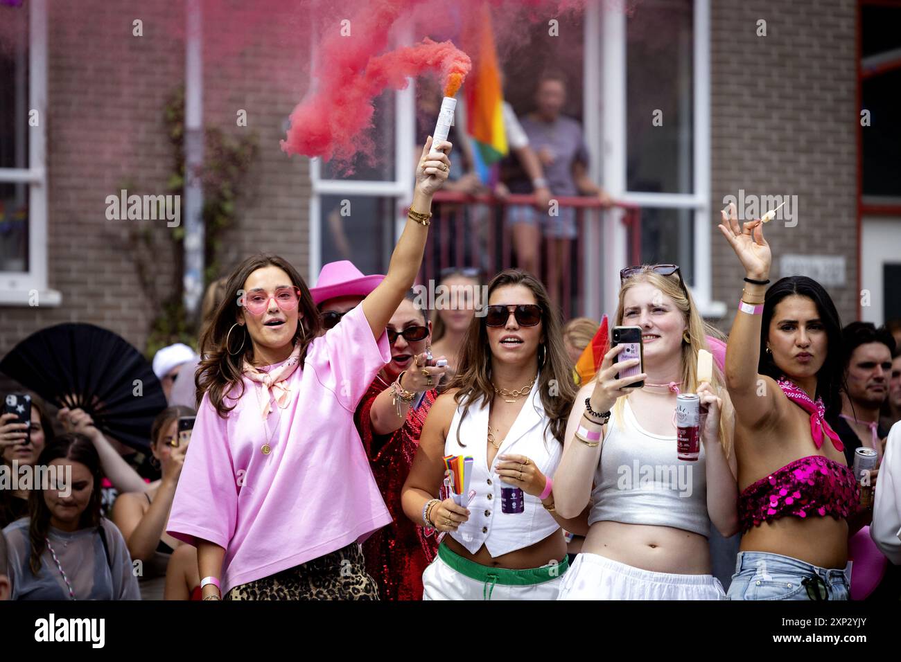 AMSTERDAM - Participants of the Canal Parade. The boat parade with ...