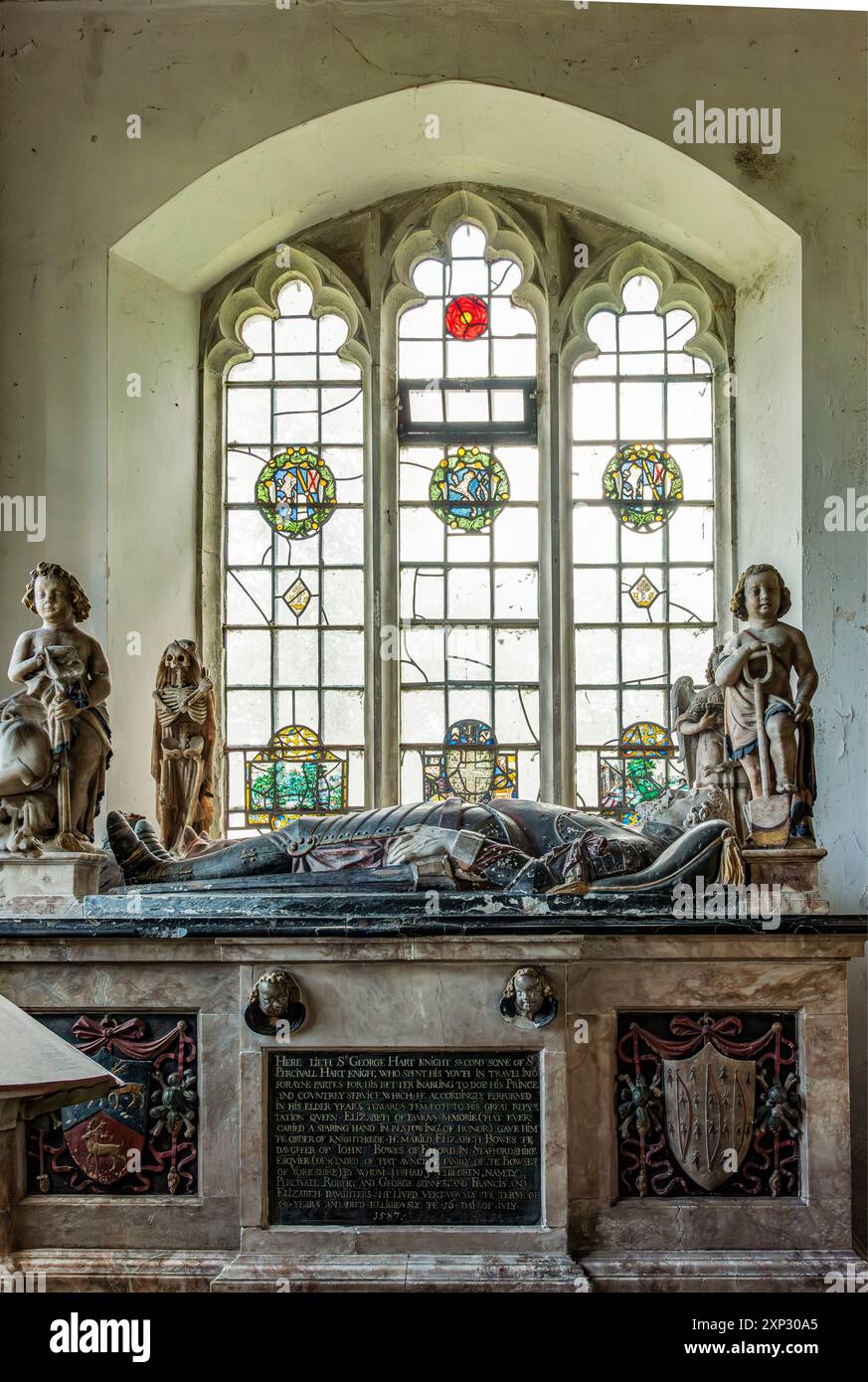 The East window of the new chapel by Sir John Peche (d. 1522), above ...