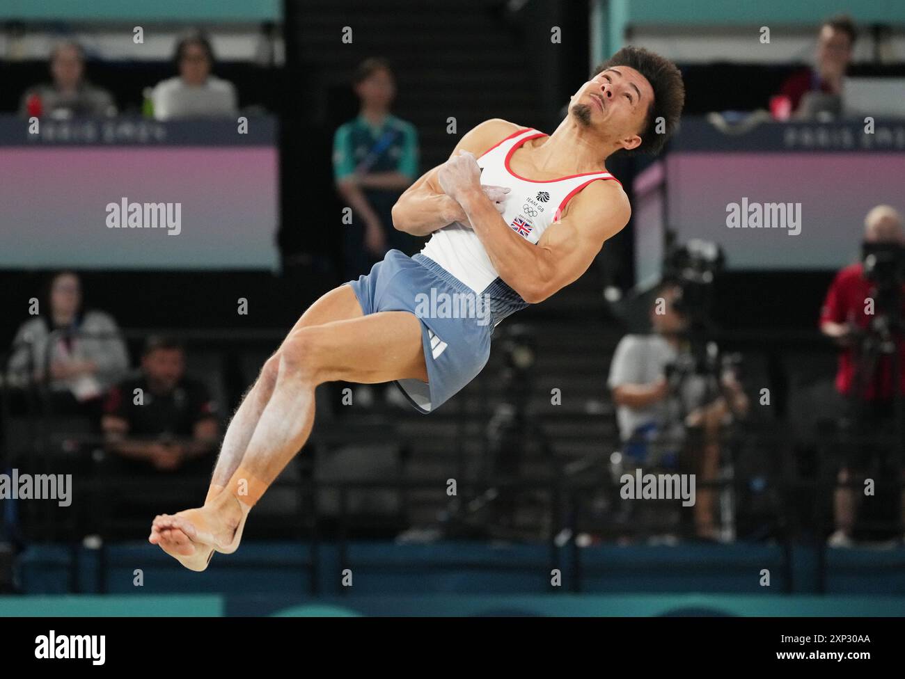 Paris, France. 03rd Aug, 2024. Jake Jarman of Great Britain performs in ...
