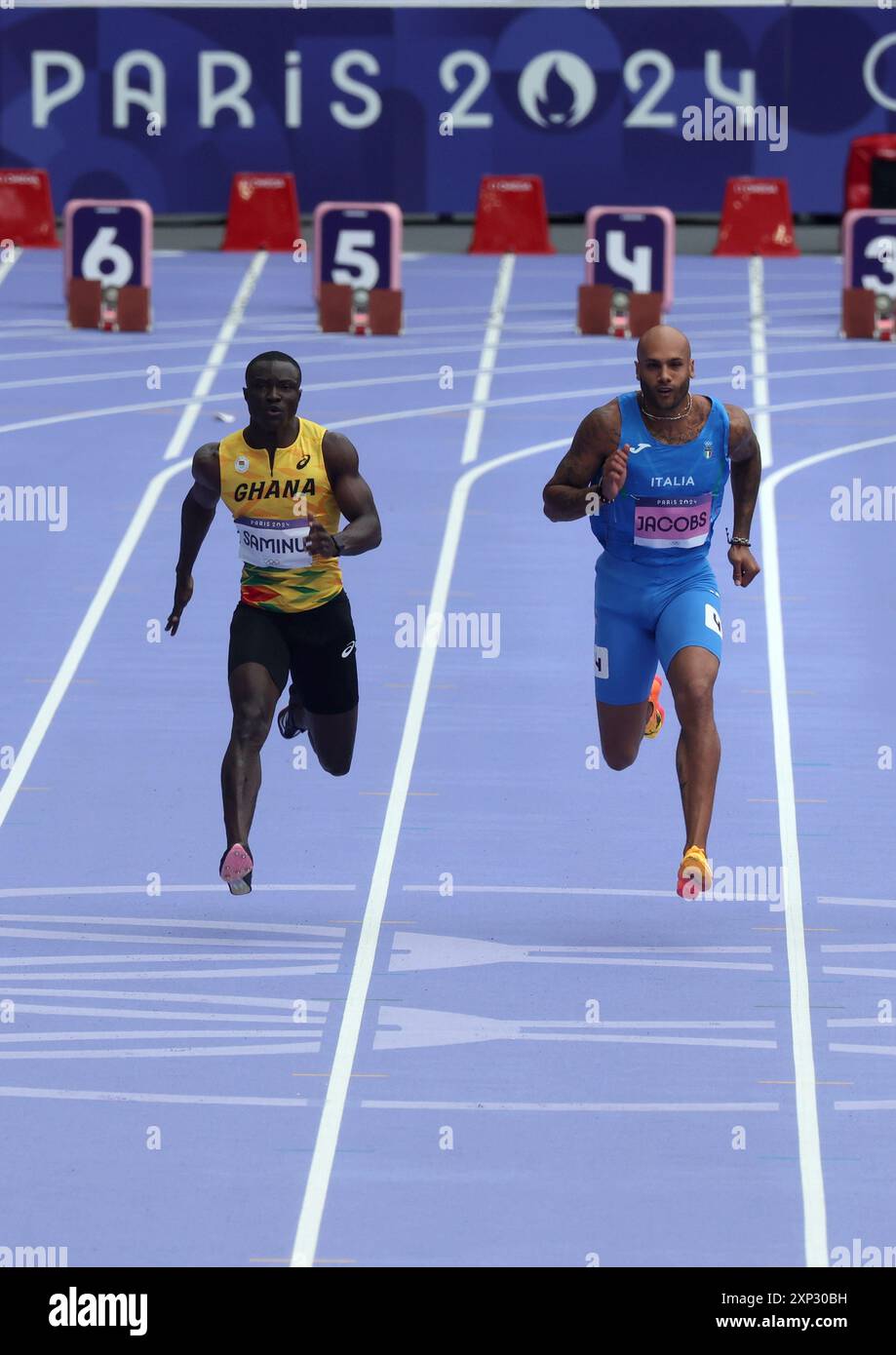 Paris, France. 03rd Aug, 2024. Abdul-Rasheed Saminu of Ghana and Lamont ...