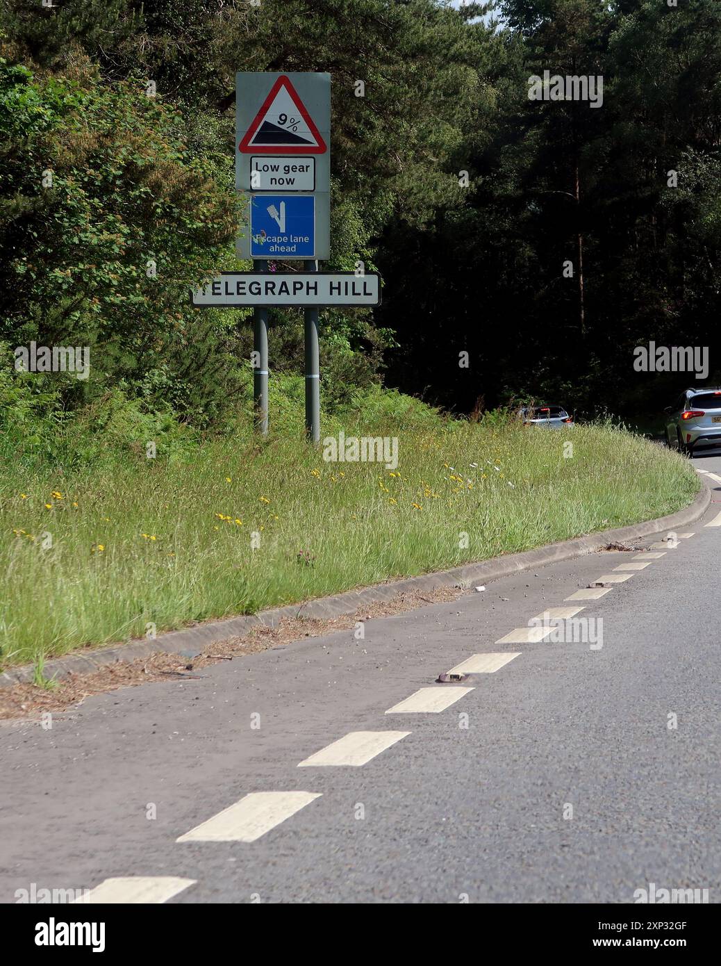 A sign on the A380 road at Telegraph Hill directing traffic to engage ...