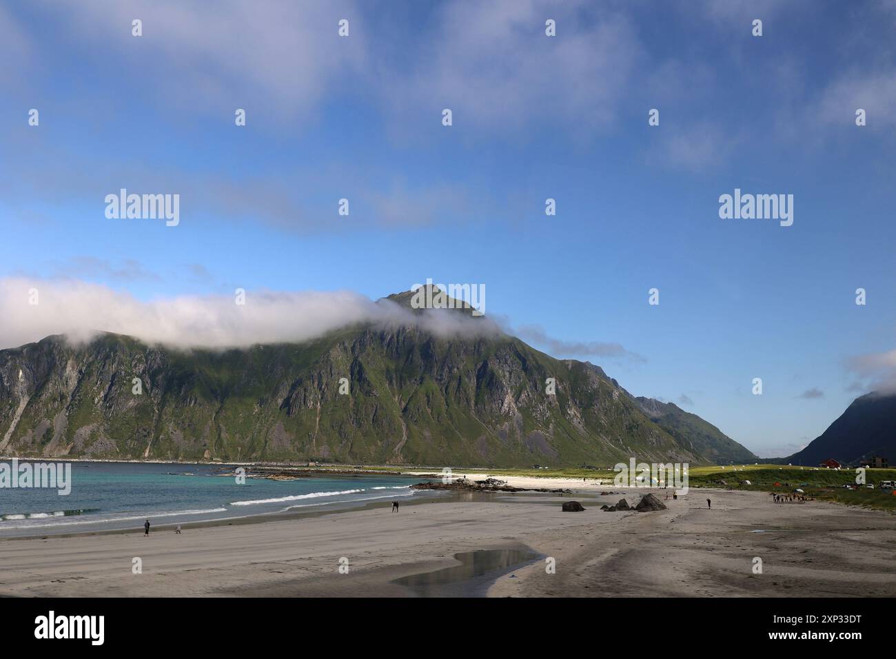 Coastal landscape of the small community of Flakstad on the Lofoten ...