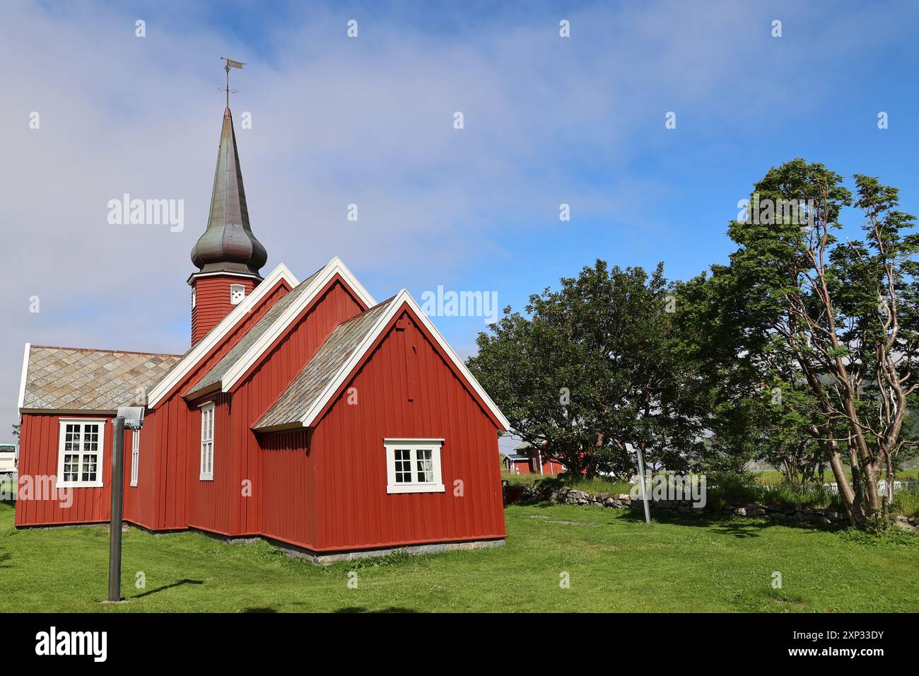 Church of Flakstad on the Lofoten Islands, Norway Stock Photo - Alamy