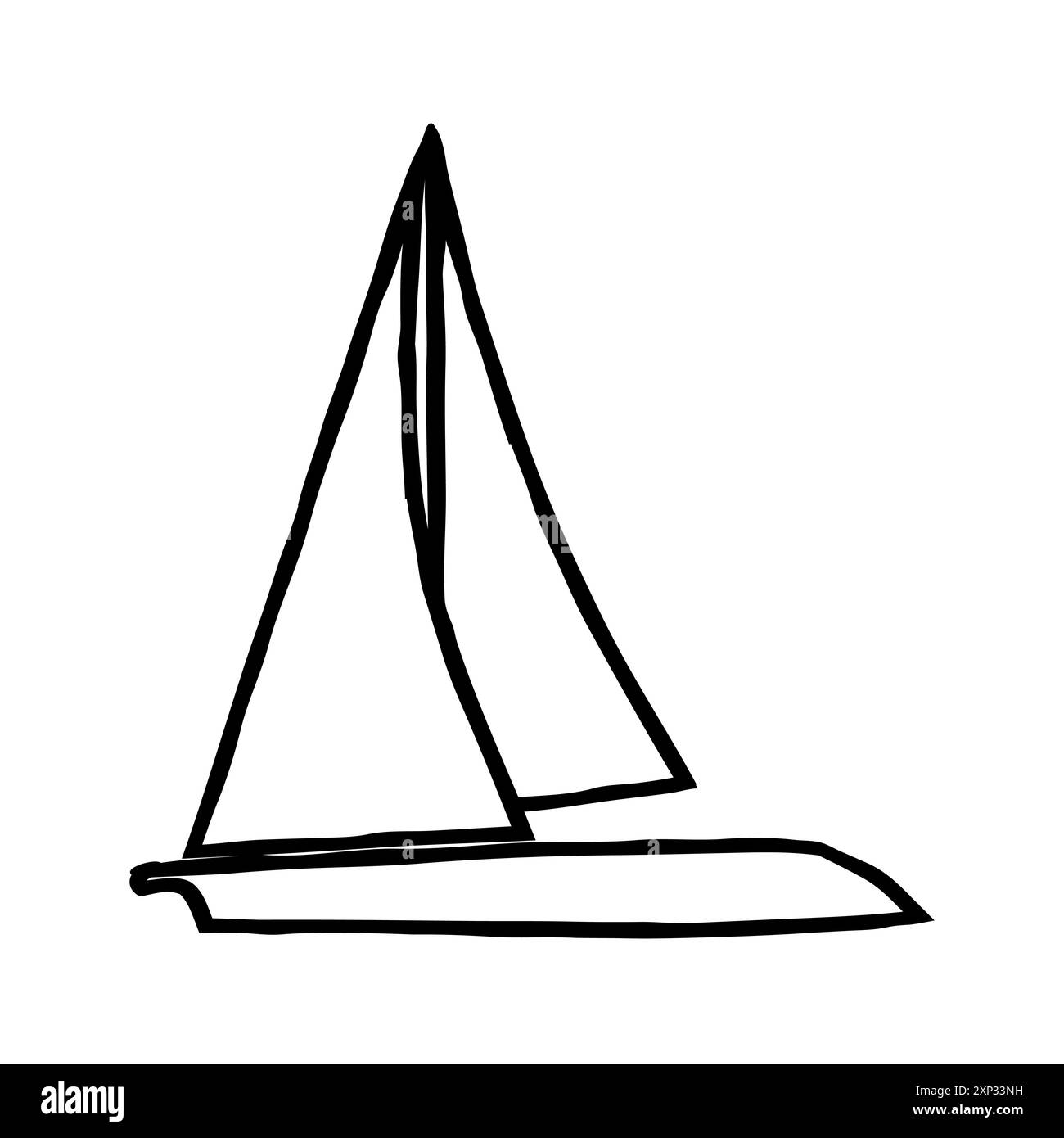 Doodle sail boat sketch. Hand drawn public transport graphic symbol ...
