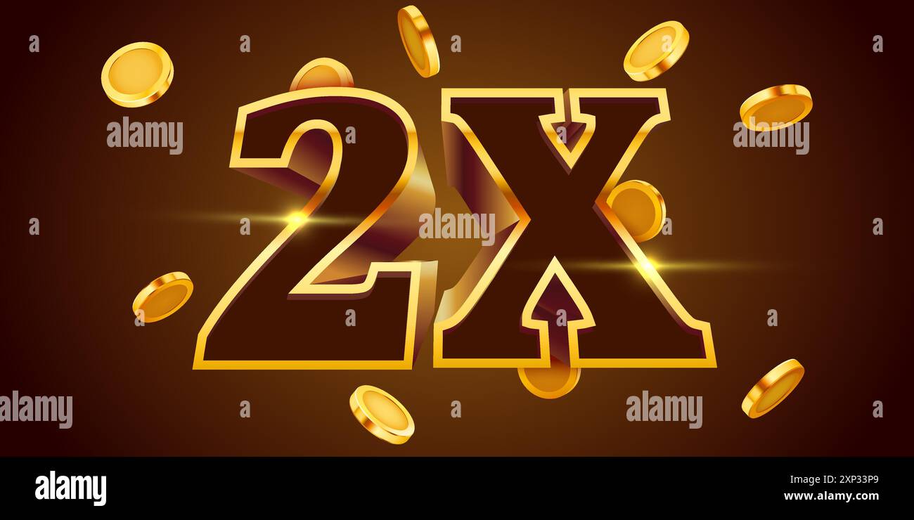 2x winner banner, promotion flyer, prize label. Vector illustration ...