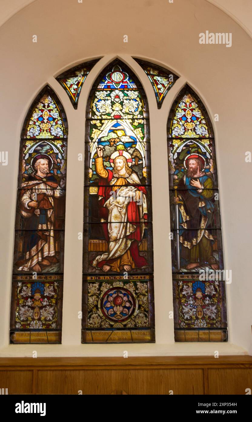 Stained glass window at Historic Drymen Church, Stirlingshire, Scotland ...