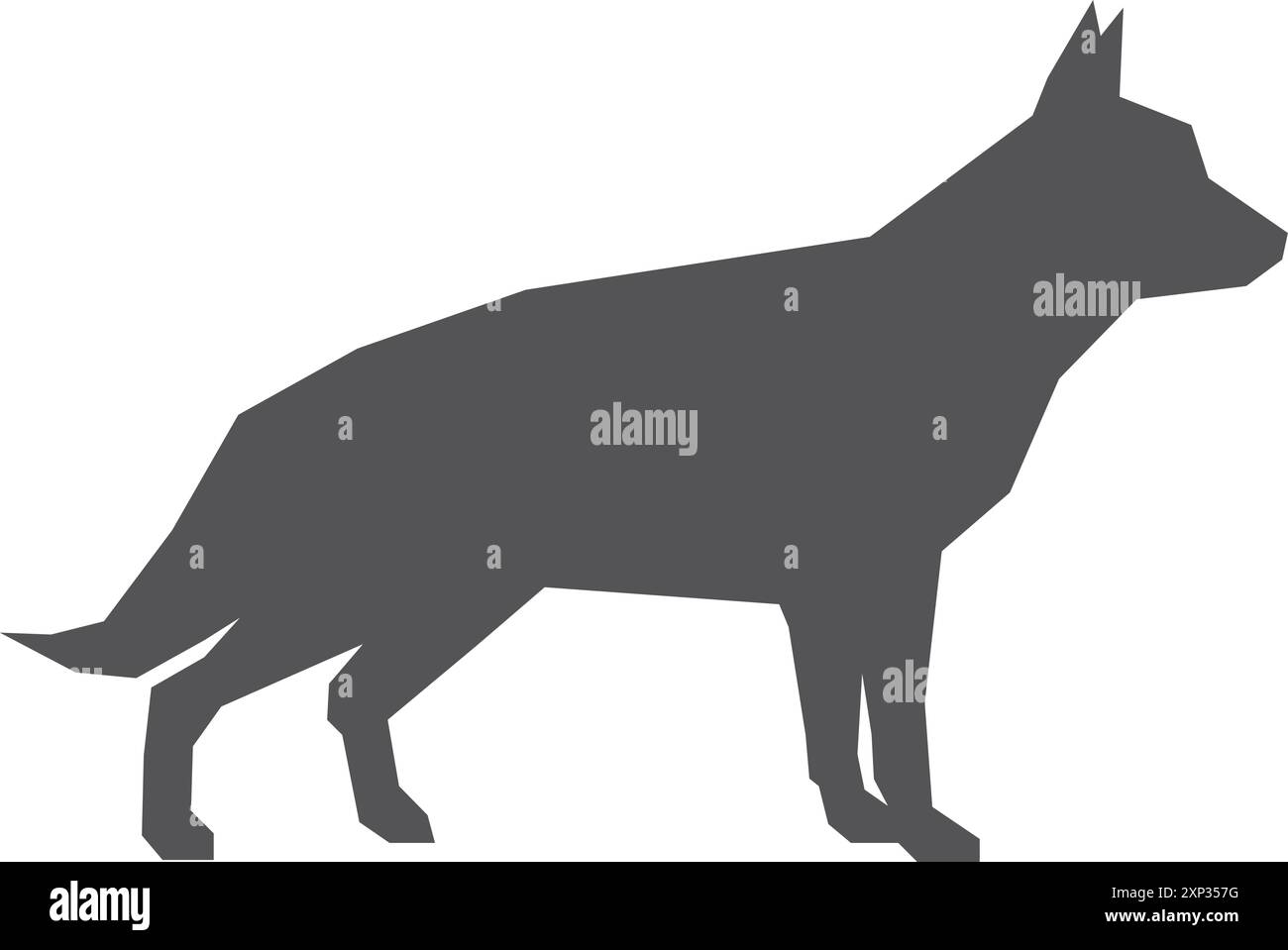 German shepherd black silhouette. Animal side view Stock Vector Image ...