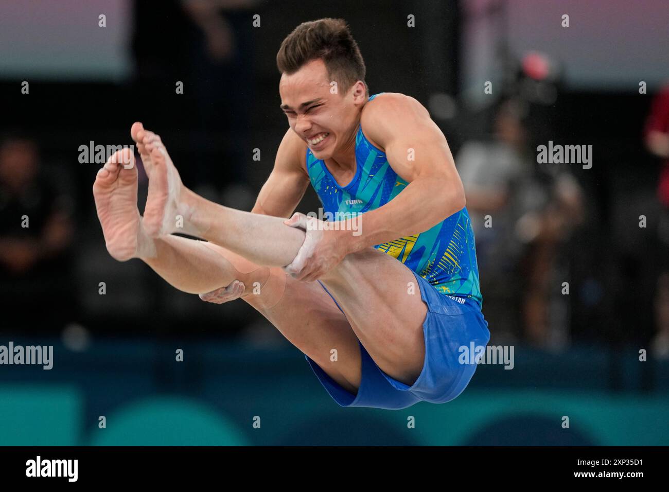 Milad Karimi, of Kazakhstan, competes during the men's artistic ...