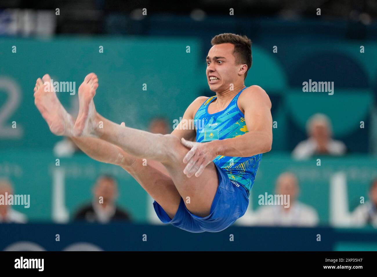 Milad Karimi, of Kazakhstan, competes during the men's artistic ...