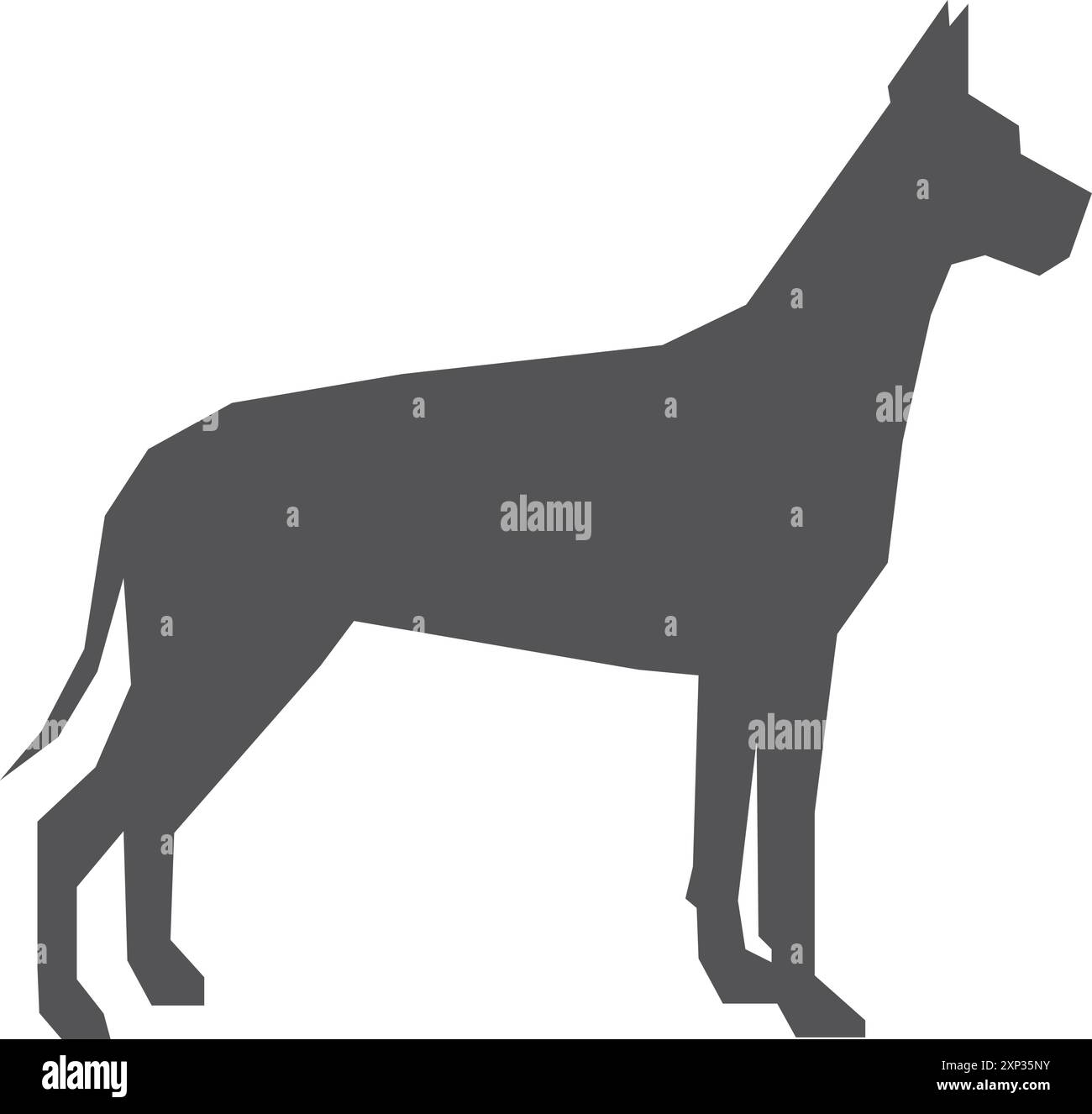 Great dane dog breed black silhouette. Animal icon Stock Vector Image ...