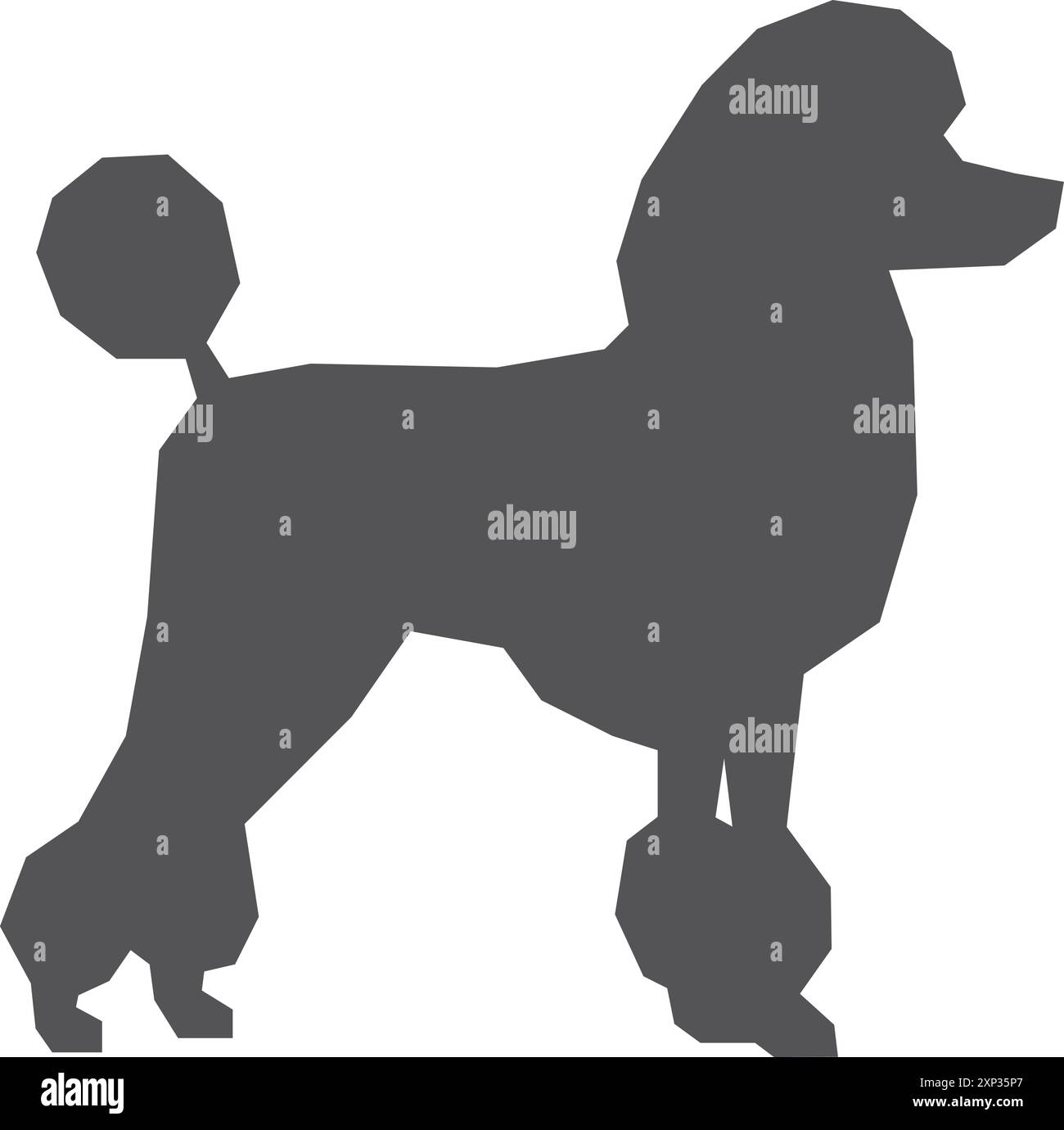 Poodle black silhouette. Dog breed side view Stock Vector Image & Art ...