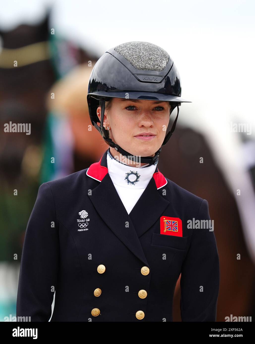 Great Britain’s Charlotte Fry following the Dressage Team Grand Prix ...