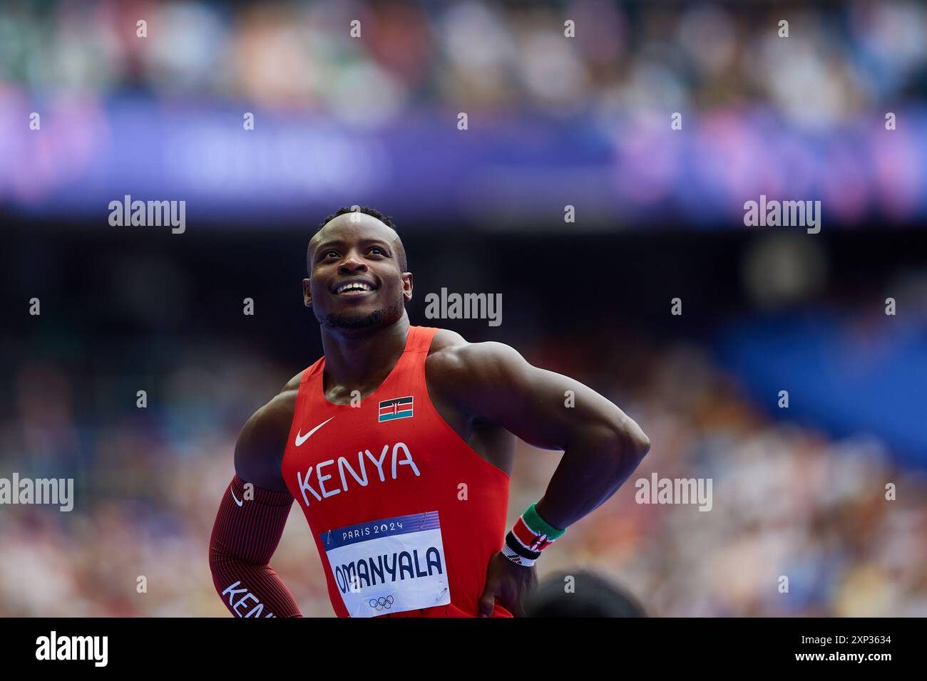 Ferdinand Omanyala of Team Kenya competes during the Men's 100m Round 1 ...