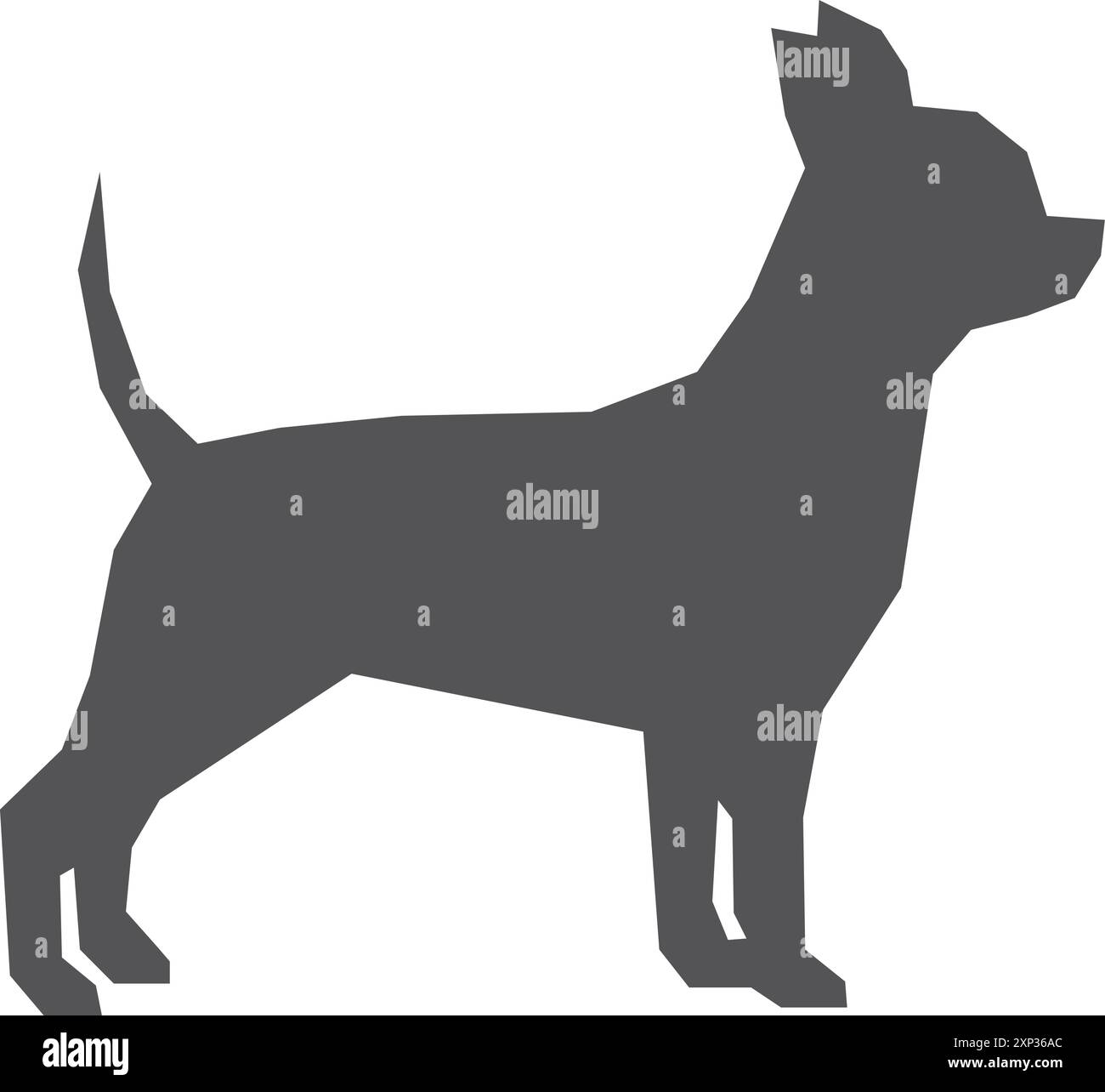 Chihuahua black silhouette. Dog breed side view Stock Vector Image ...