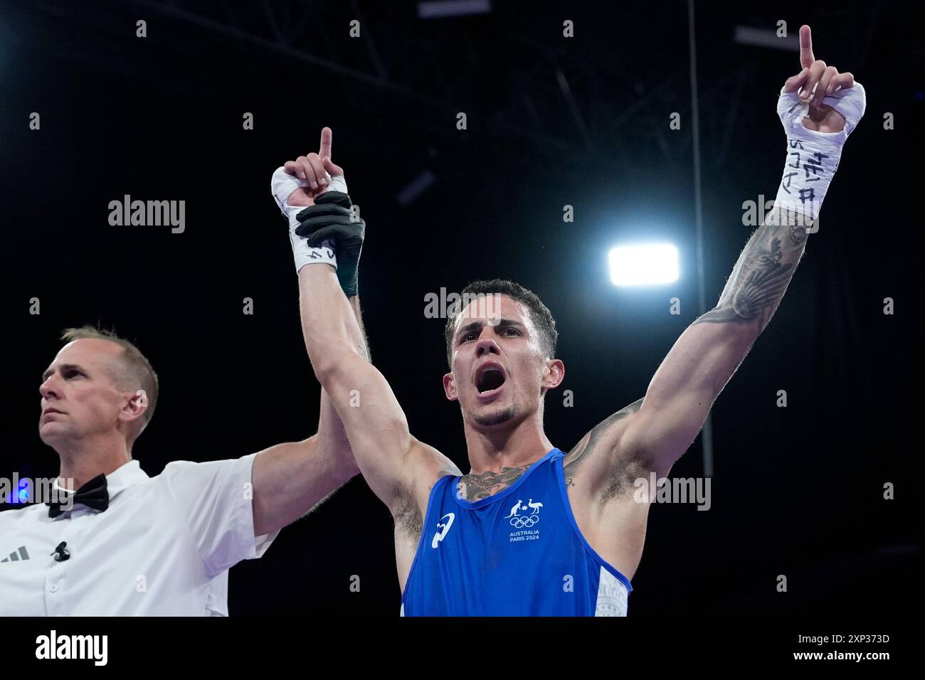 Australia's Charlie Senior, celebrates after defeating Philippines ...