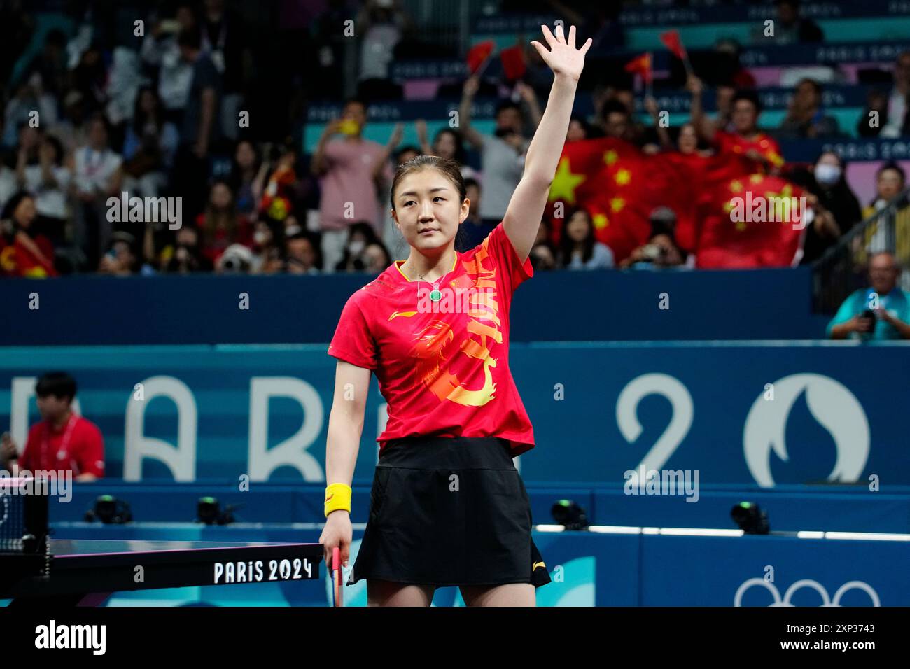 China's Chen Meng celebrates after defeating China's Sun Yingsha in the ...